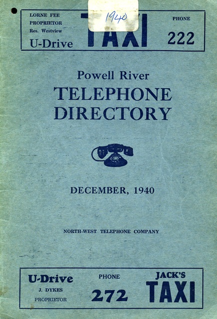 Powell River Phonebooks – qathet Museum & Archives