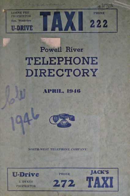 Powell River Phonebooks – qathet Museum & Archives